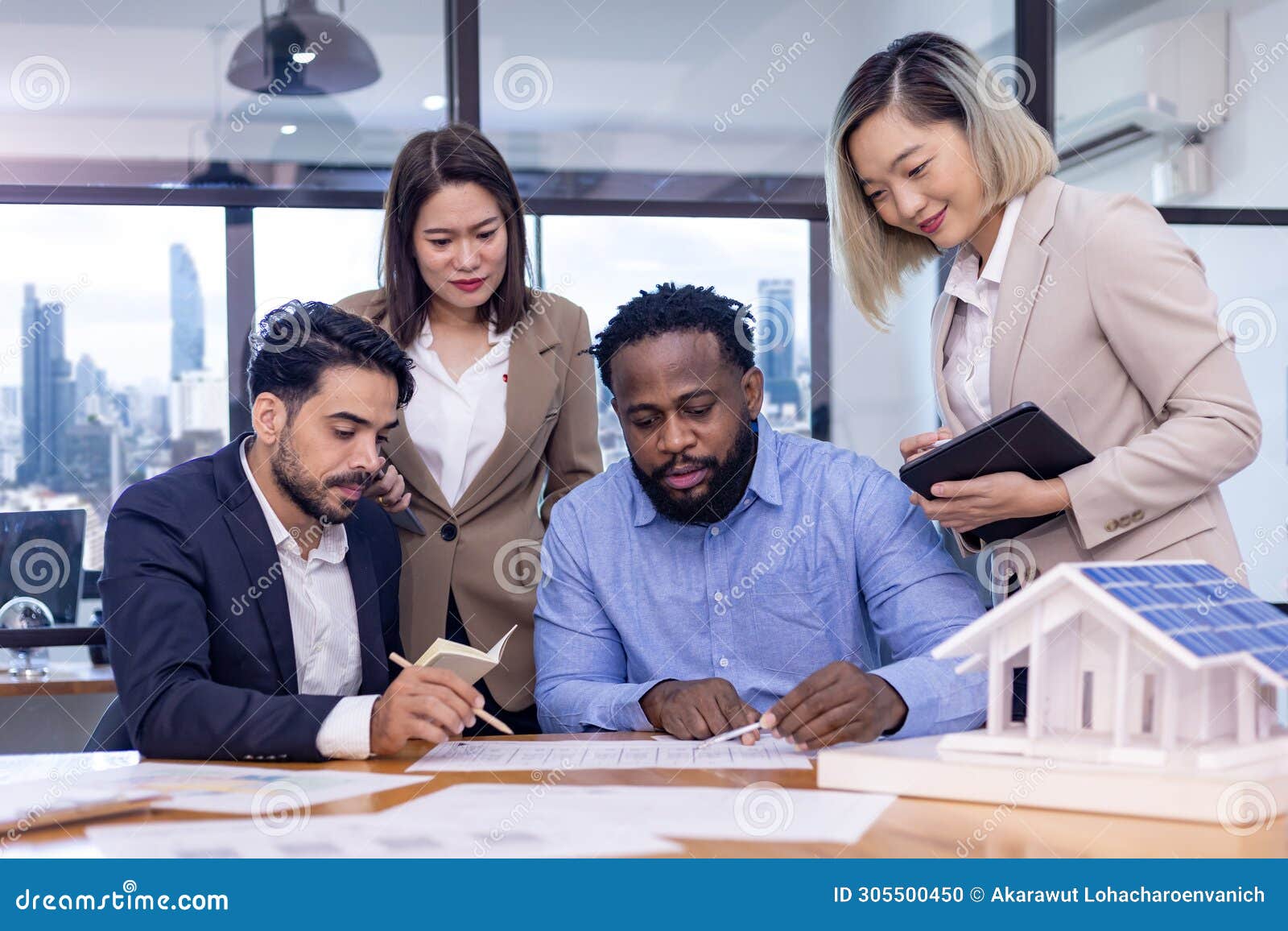 Team of Architectures and Engineers are Discussing and Brainstorming on ...