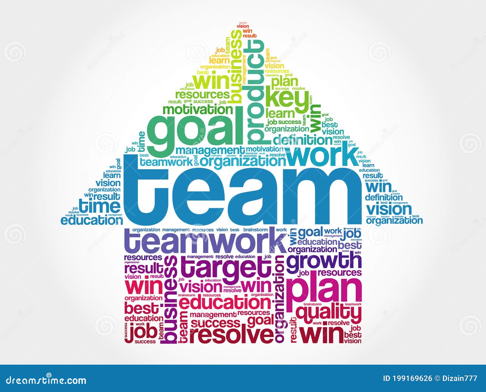 TEAM Arrow Word Cloud stock illustration. Illustration of communication ...