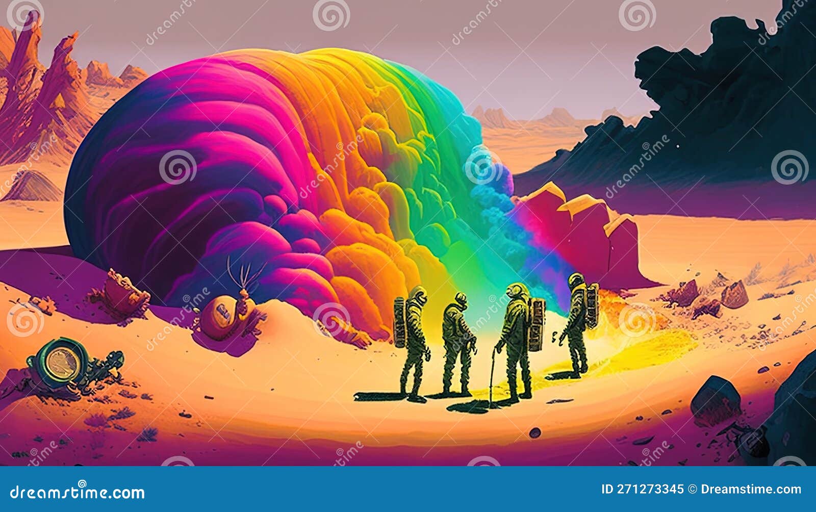 Team Rainbow People In Profile. Layered Illustration. Unity And ...