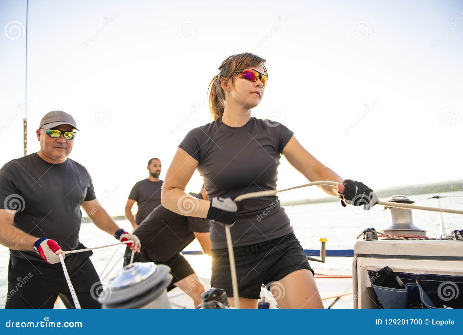 Team Athletes Yacht Training for the Competition Stock Photo - Image of ...