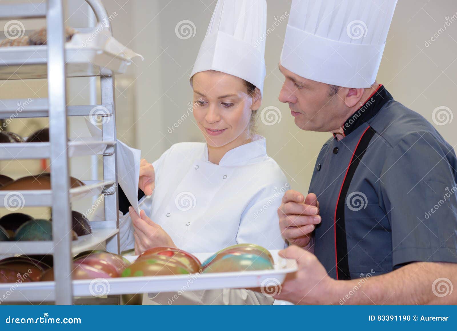 Team Bakers in Kitchen Bakery Stock Photo - Image of staff, whites ...