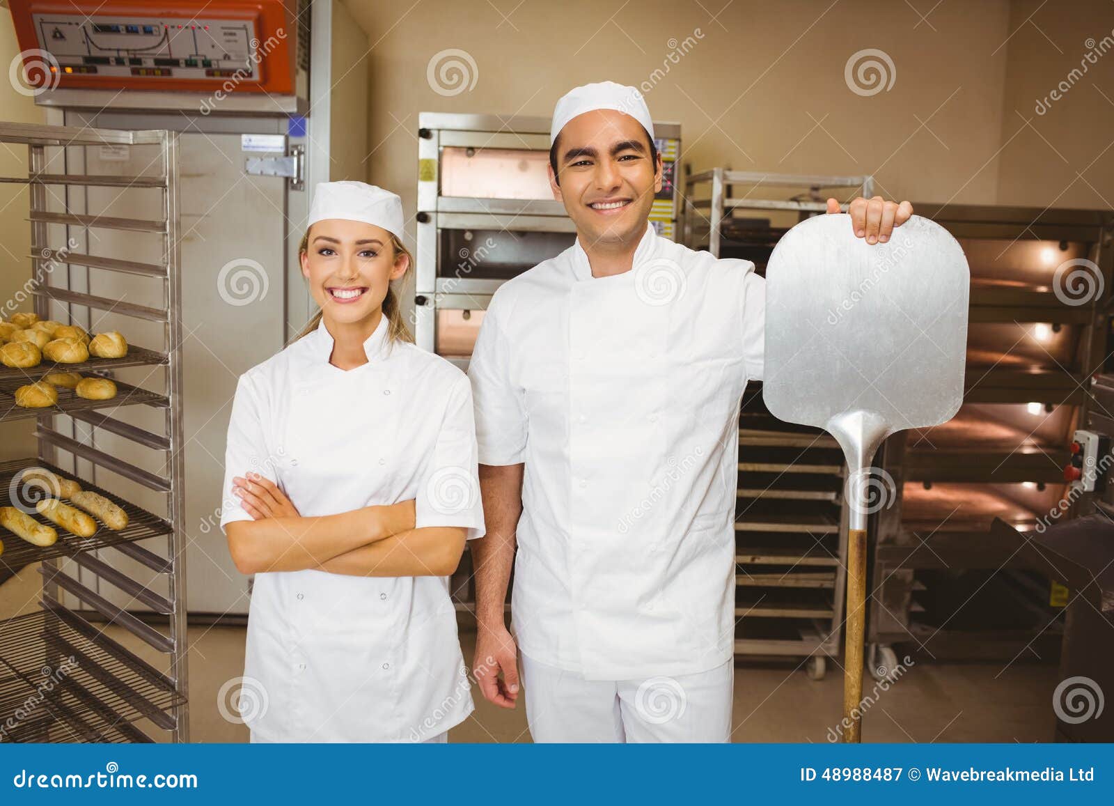Team of Bakers Smiling at Camera Stock Image - Image of school ...