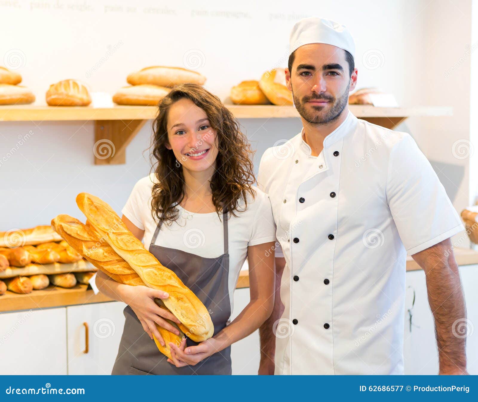 Team of Bakers Working at the Bakery Stock Image - Image of food ...