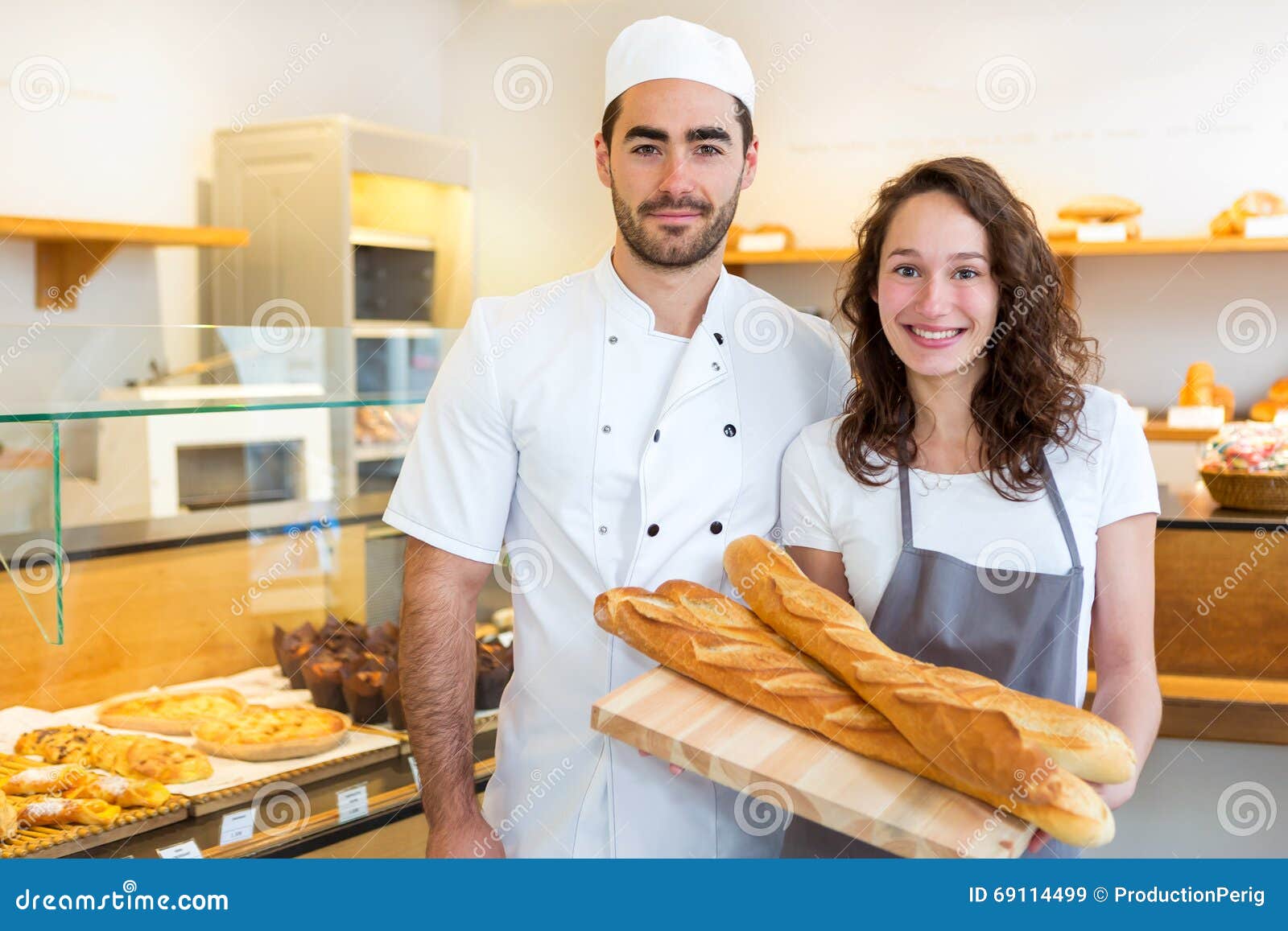 Team of Bakers Working at the Bakery Stock Image - Image of bake ...