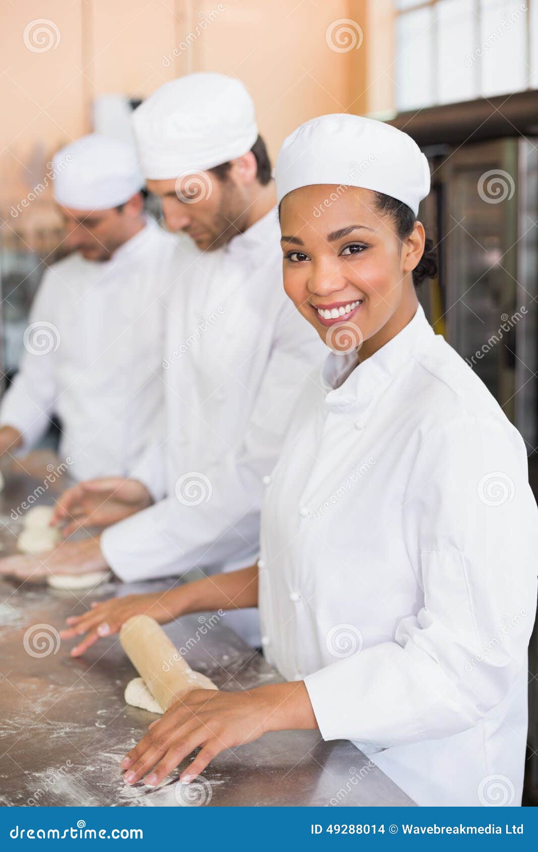 Team of Bakers Working at Counter Stock Photo - Image of occupation ...
