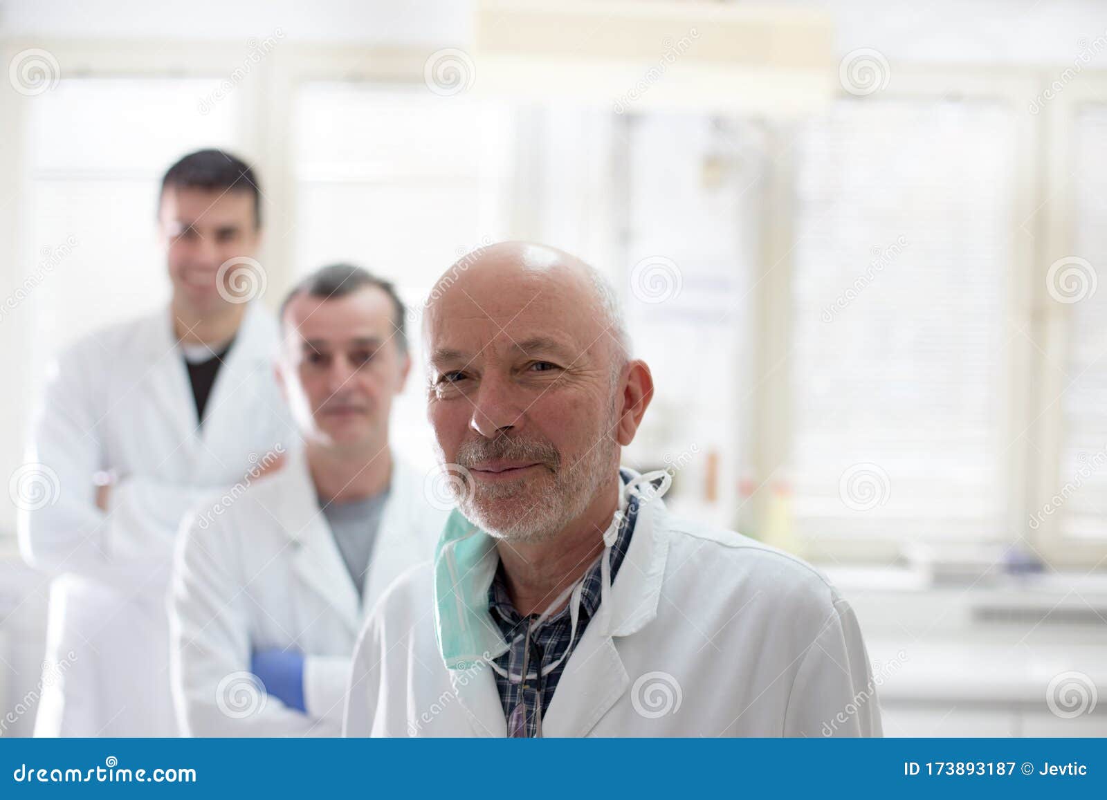 Team of Biologists in White Coats in Laboratory Stock Image - Image of ...