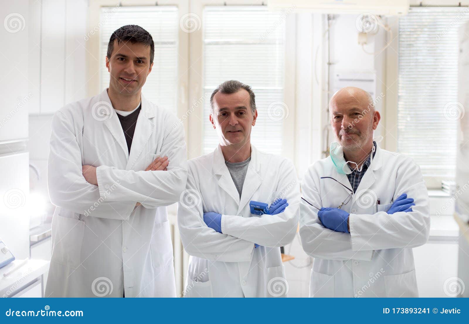 Team of Biologists in White Coats in Laboratory Stock Image - Image of ...