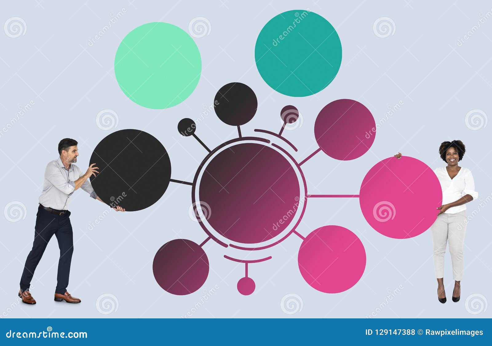 Team with a Blank Connected System Stock Photo - Image of diagram ...