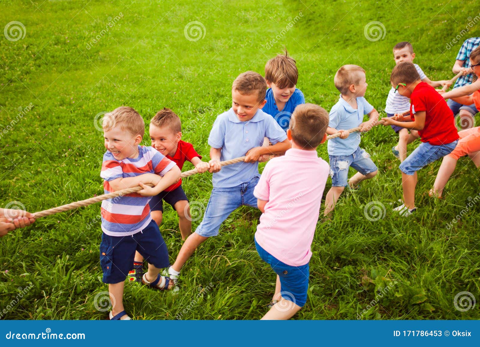 Two Boys Pulling A Rope Stock Photo | CartoonDealer.com #33682104