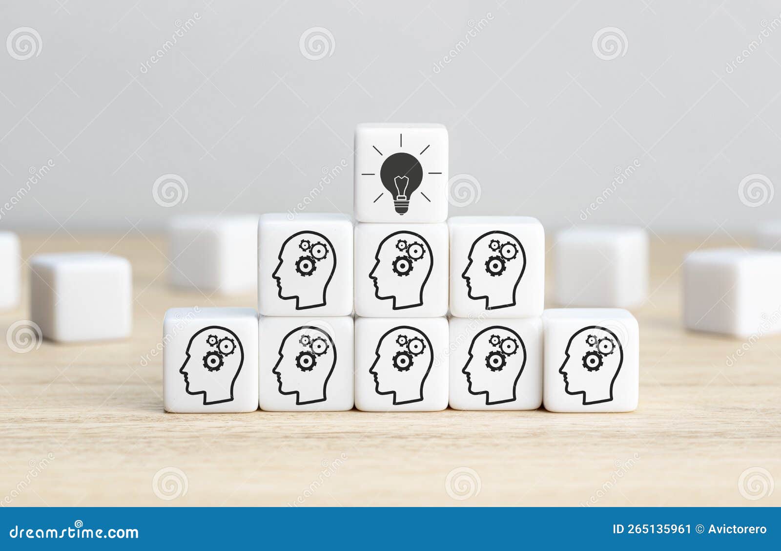 Team Brainstorming, Creative Idea or Innovative Idea Concept. Cube ...