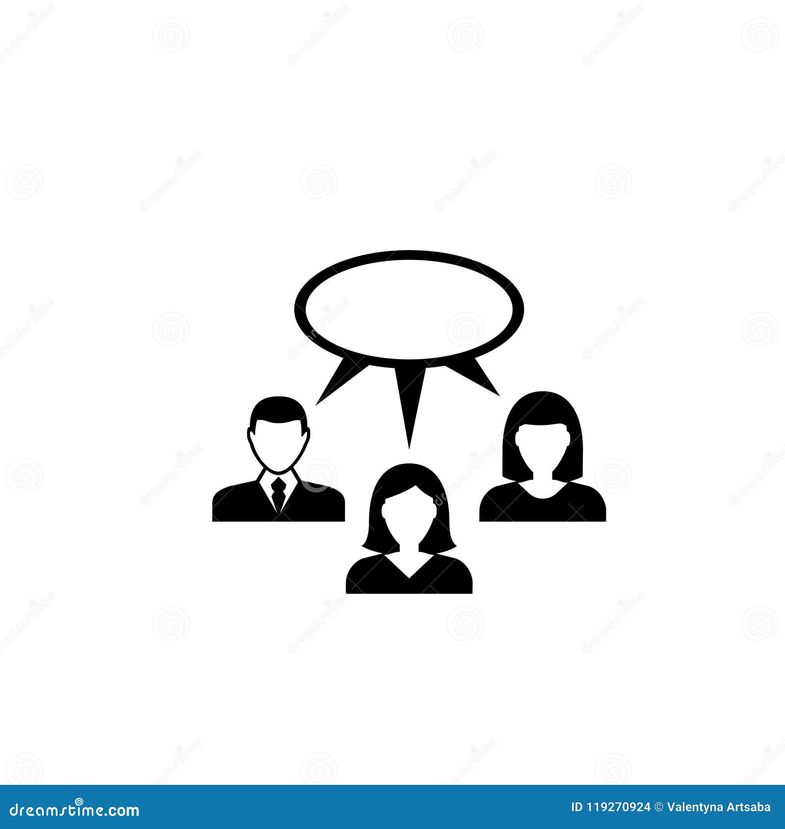 Team Brainstorming Flat Vector Icon Vector Illustratie - Illustration ...