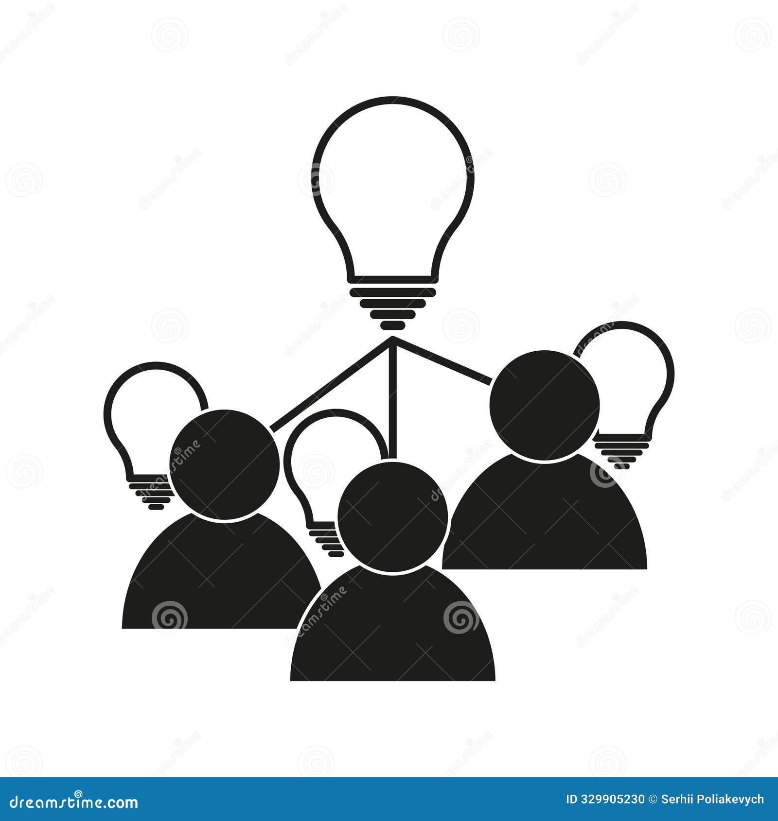 Team Brainstorming Icon. Group Collaboration. Idea Sharing Symbol ... Team Brainstorming Icon. Group Collaboration. Idea Sharing Symbol ...