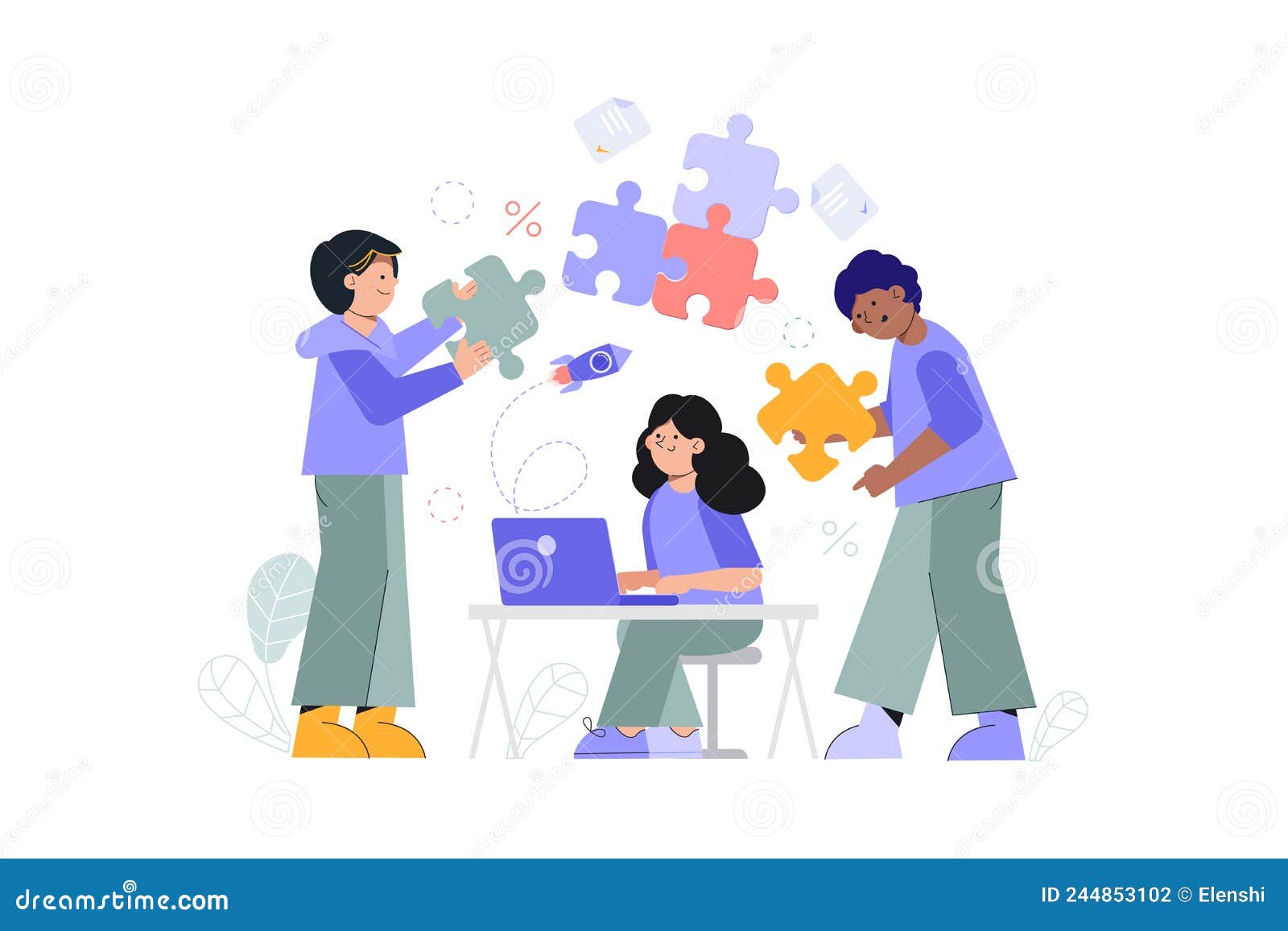 Team Brainstorming, Idea Management. Conceptual Template with Group of ...