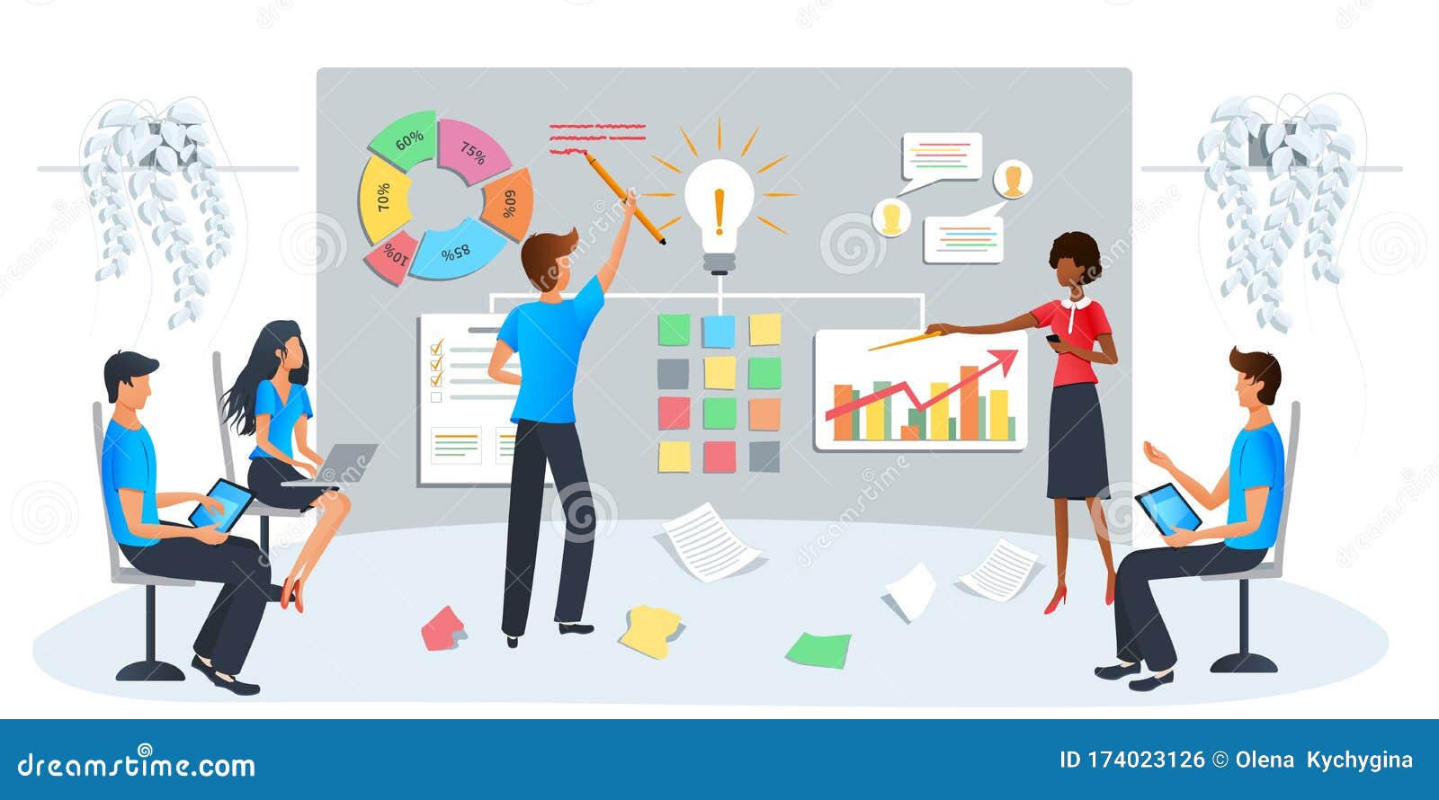 Team Brainstorming the Idea at Workshop Event. Startup New Business ...