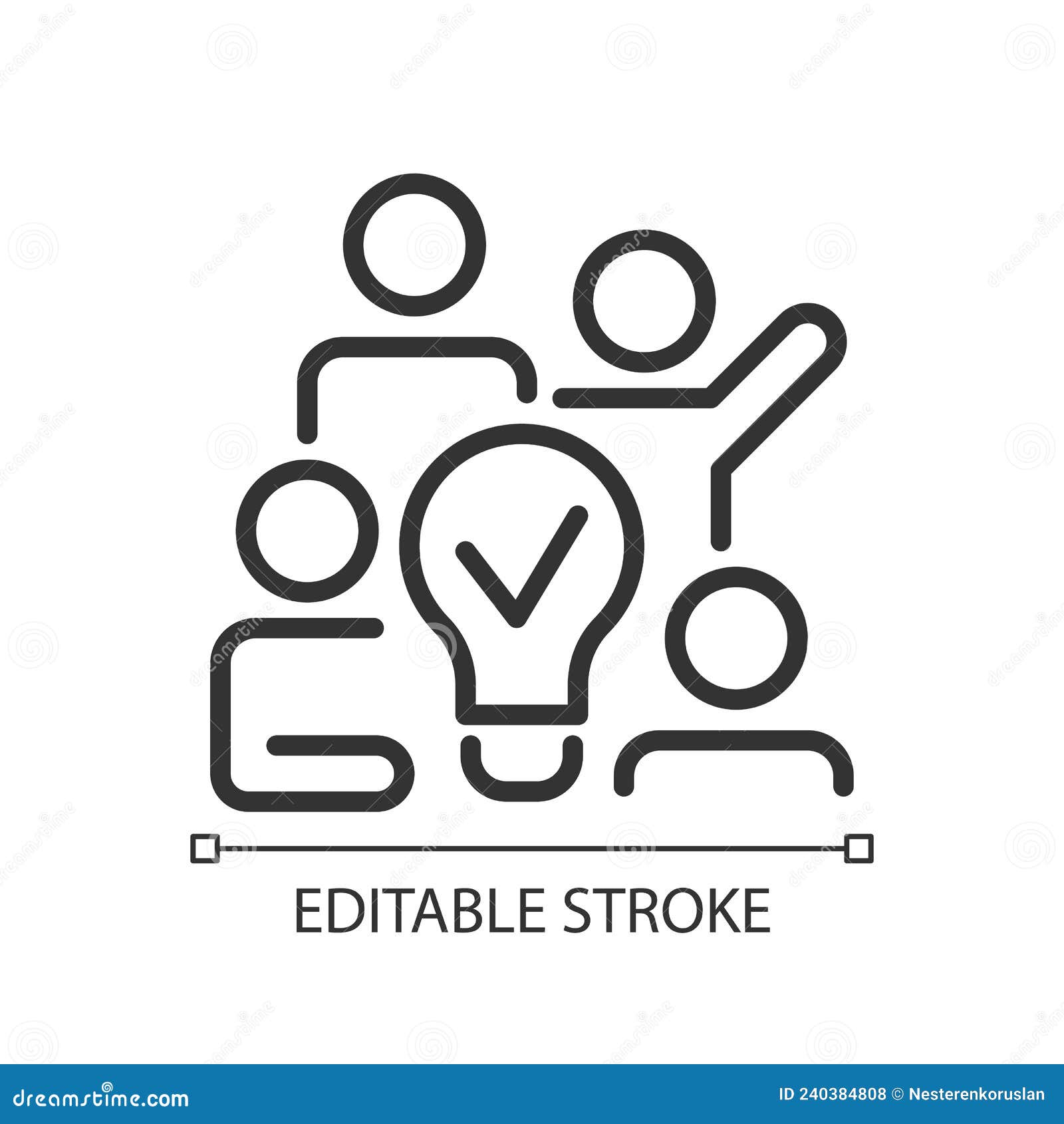 Team Brainstorming Pixel Perfect Linear Icon Stock Vector ...
