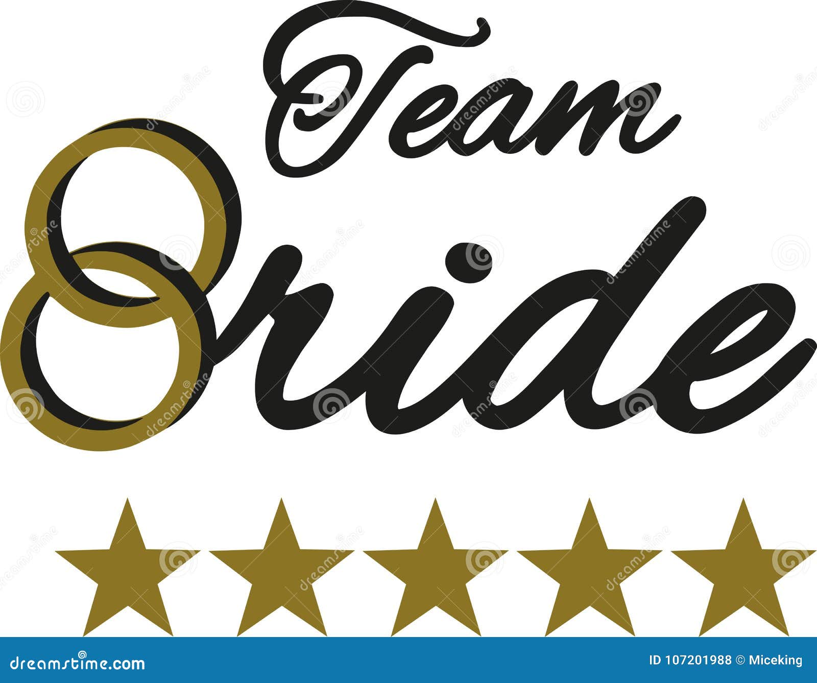 Team Bride Con Los Anillos De Bodas De Oro Ilustración del Vector ...