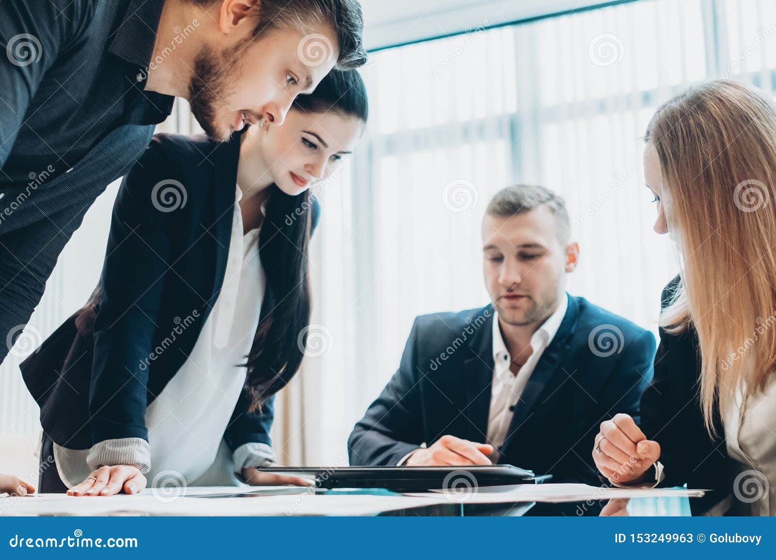 Team Briefing Business Partners Project Office Stock Image - Image of ...