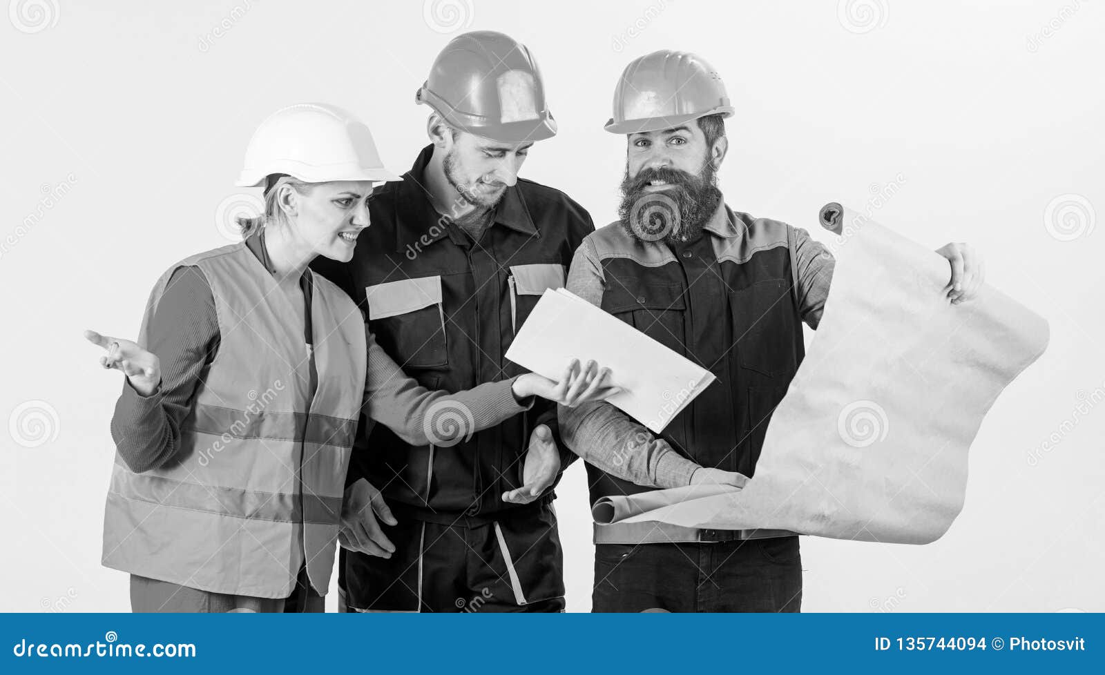 Team of Builder, Engineer, Architect Arguing about Project. Stock Photo ...