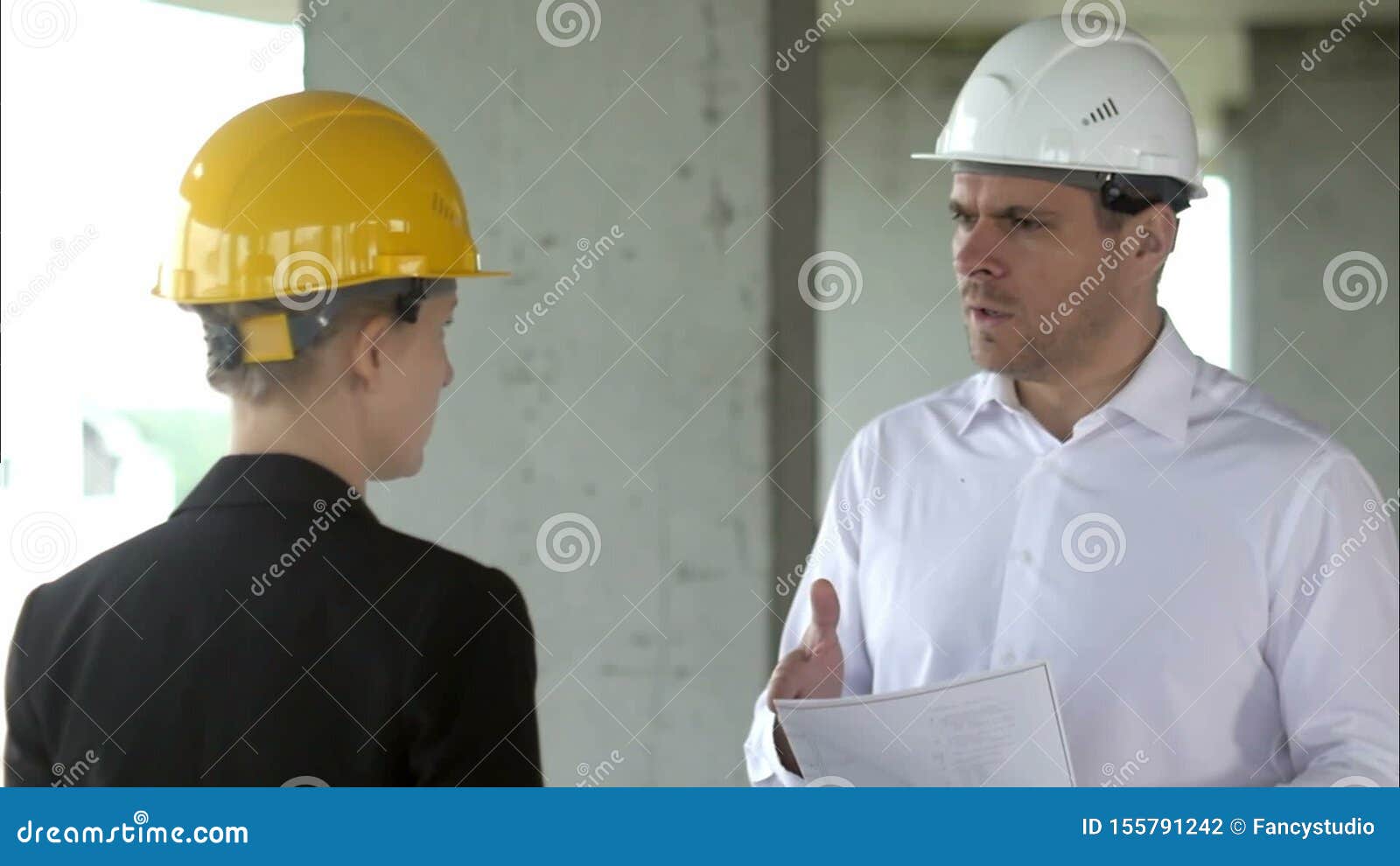 Team Builder Have Problem and Angry at Construction Site Building Stock ...