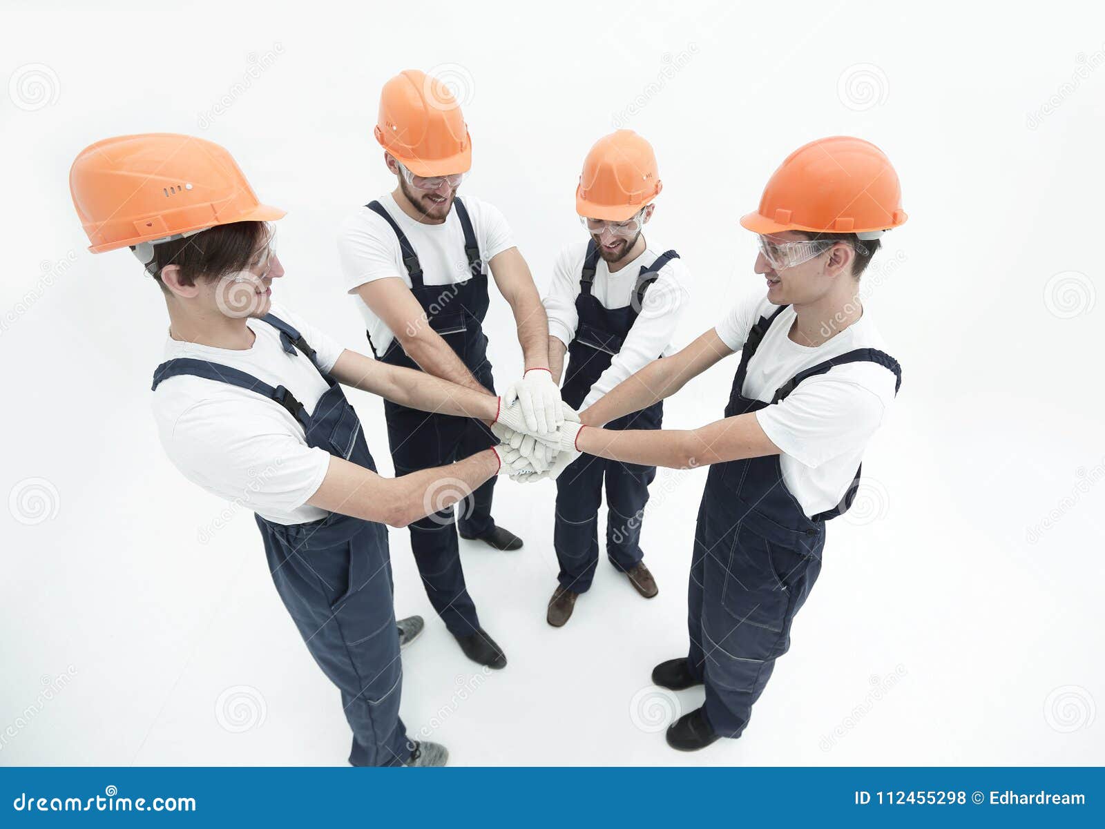 Team of Builders Showing Their Solidarity Stock Photo - Image of ...