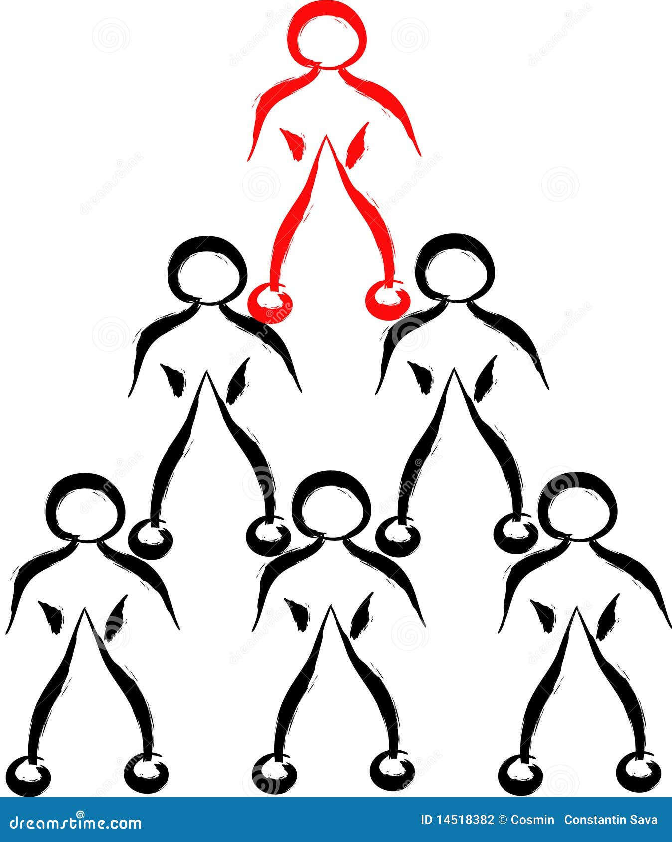 Team Building, Teamwork, And Connectivity Icon Set With Stick Figures ...