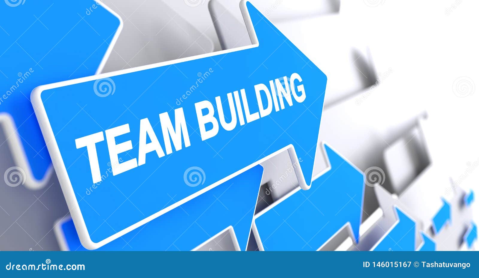 Team Building - Message on the Blue Arrow. 3D. Stock Illustration ...