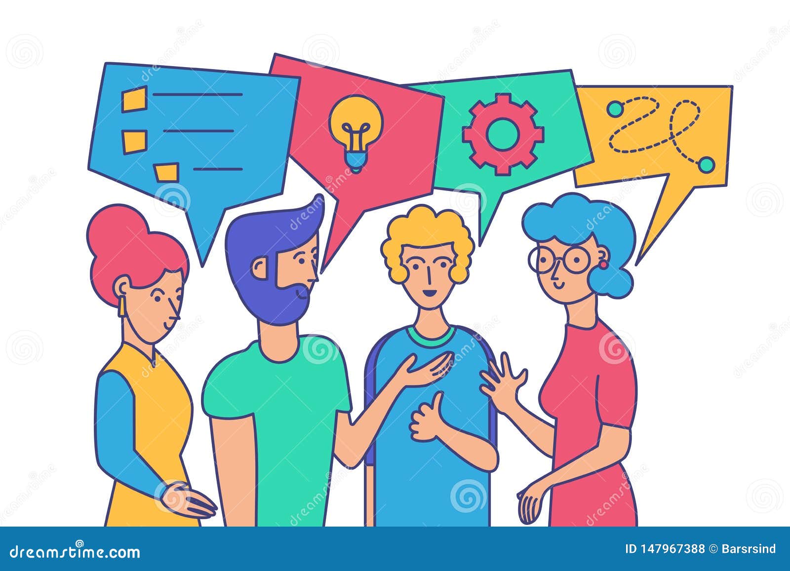 Team Building, Brainstorm Vector Illustration Stock Vector ...