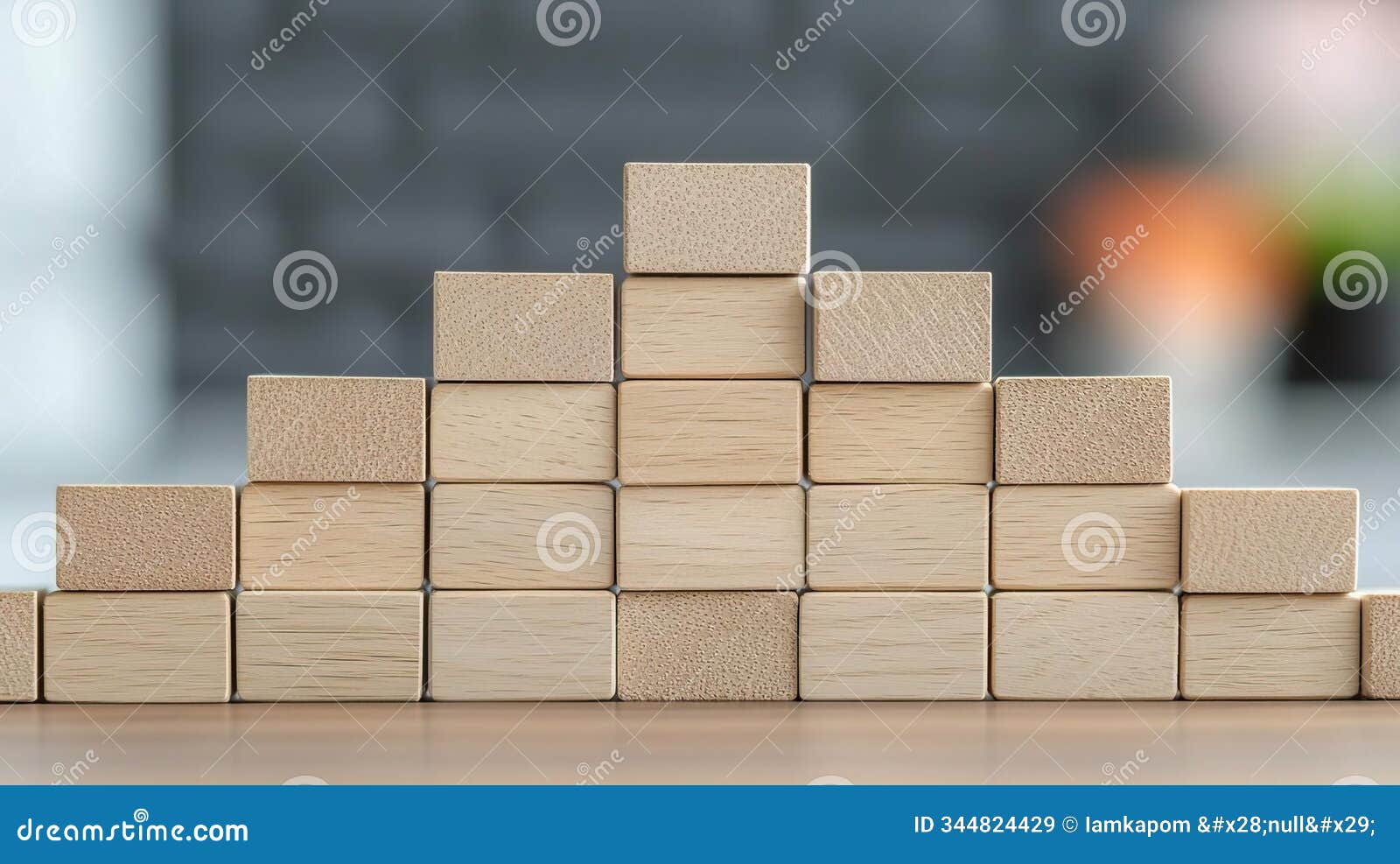 Team Building a Bridge with Interlocking Wooden Planks, Symbolizing ...