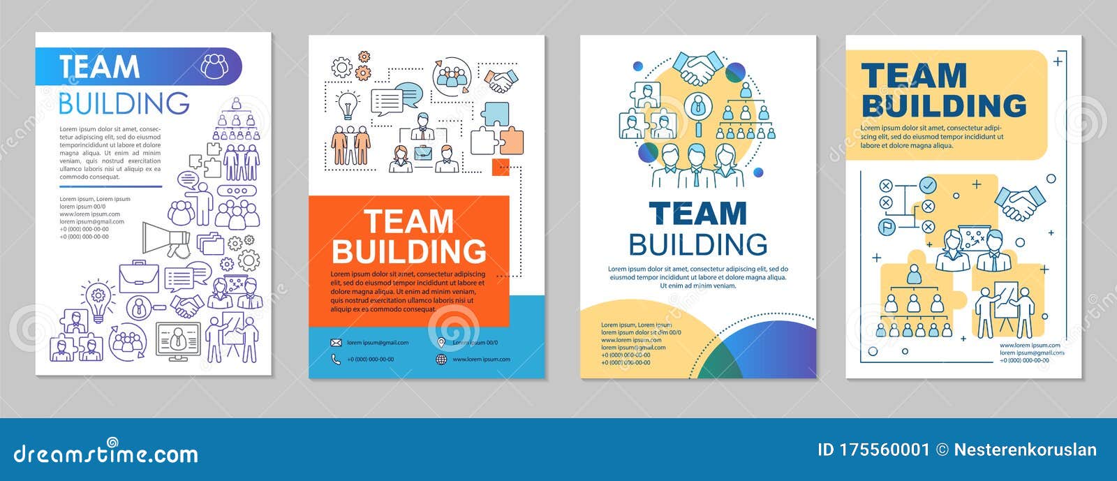 Team Building Brochure Template Layout Stock Vector - Illustration of ...