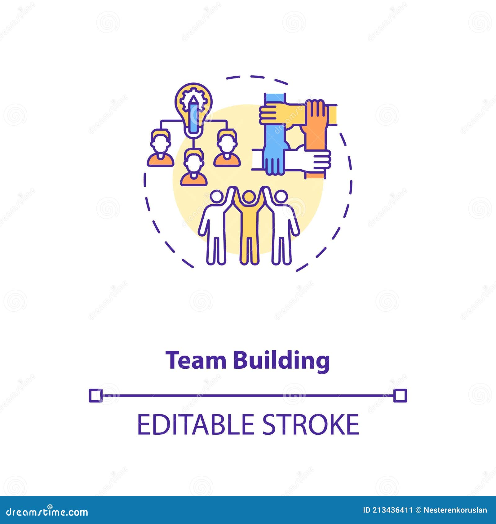 Team building concept icon stock vector. Illustration of employee ...