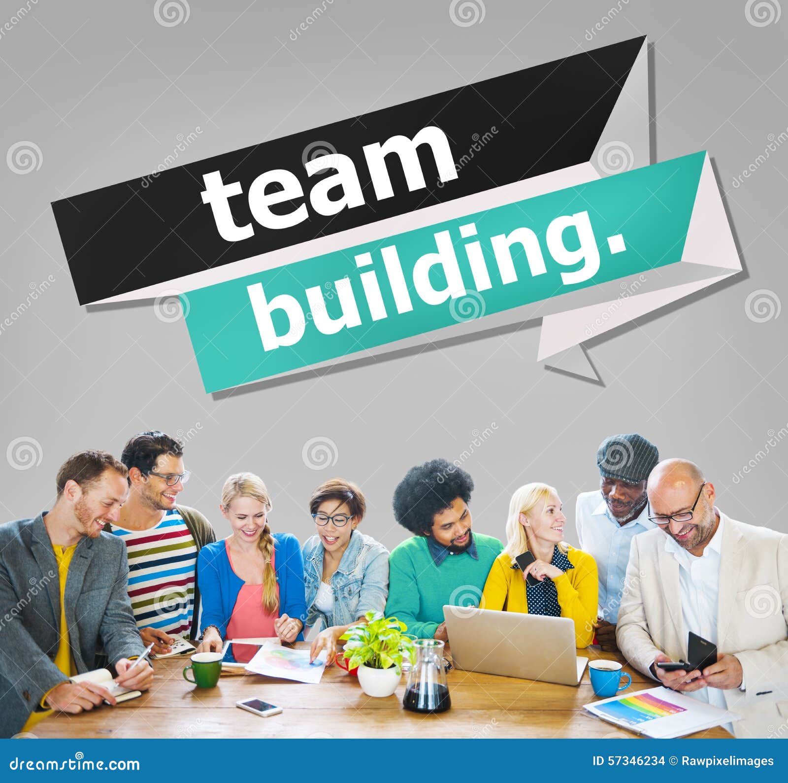 Team Building Cooperate Cooperation Management Concept Stock Photo ...