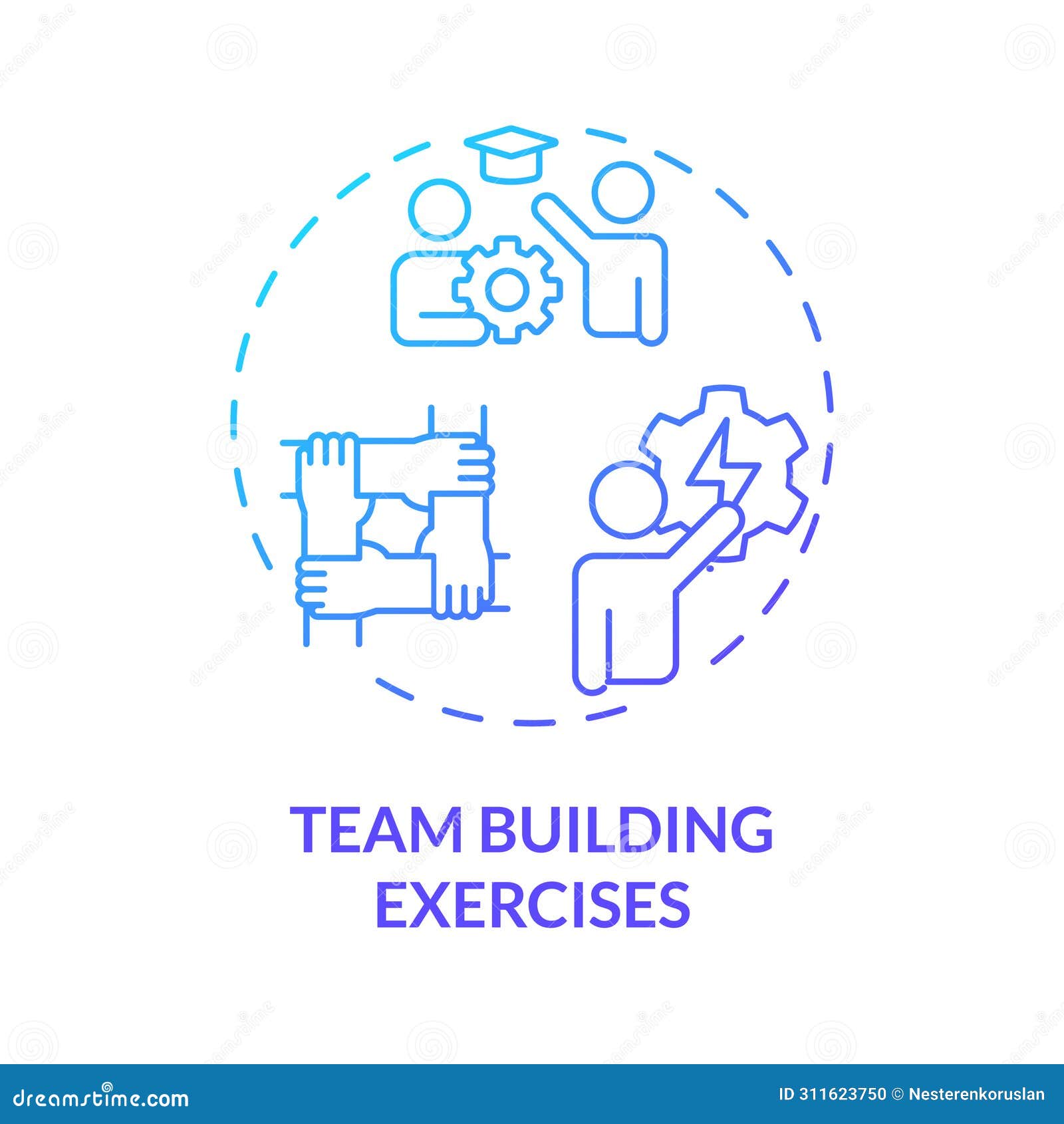 Team Building Exercise Blue Gradient Concept Icon Stock Vector ...