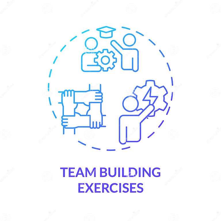 Team Building Exercise Blue Gradient Concept Icon Stock Vector ...