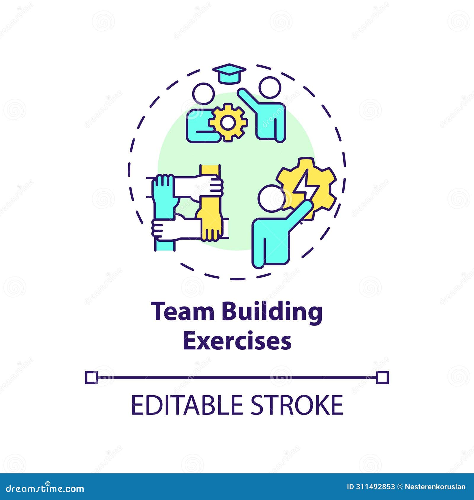 Team Building Exercise Multi Color Concept Icon Stock Illustration ...