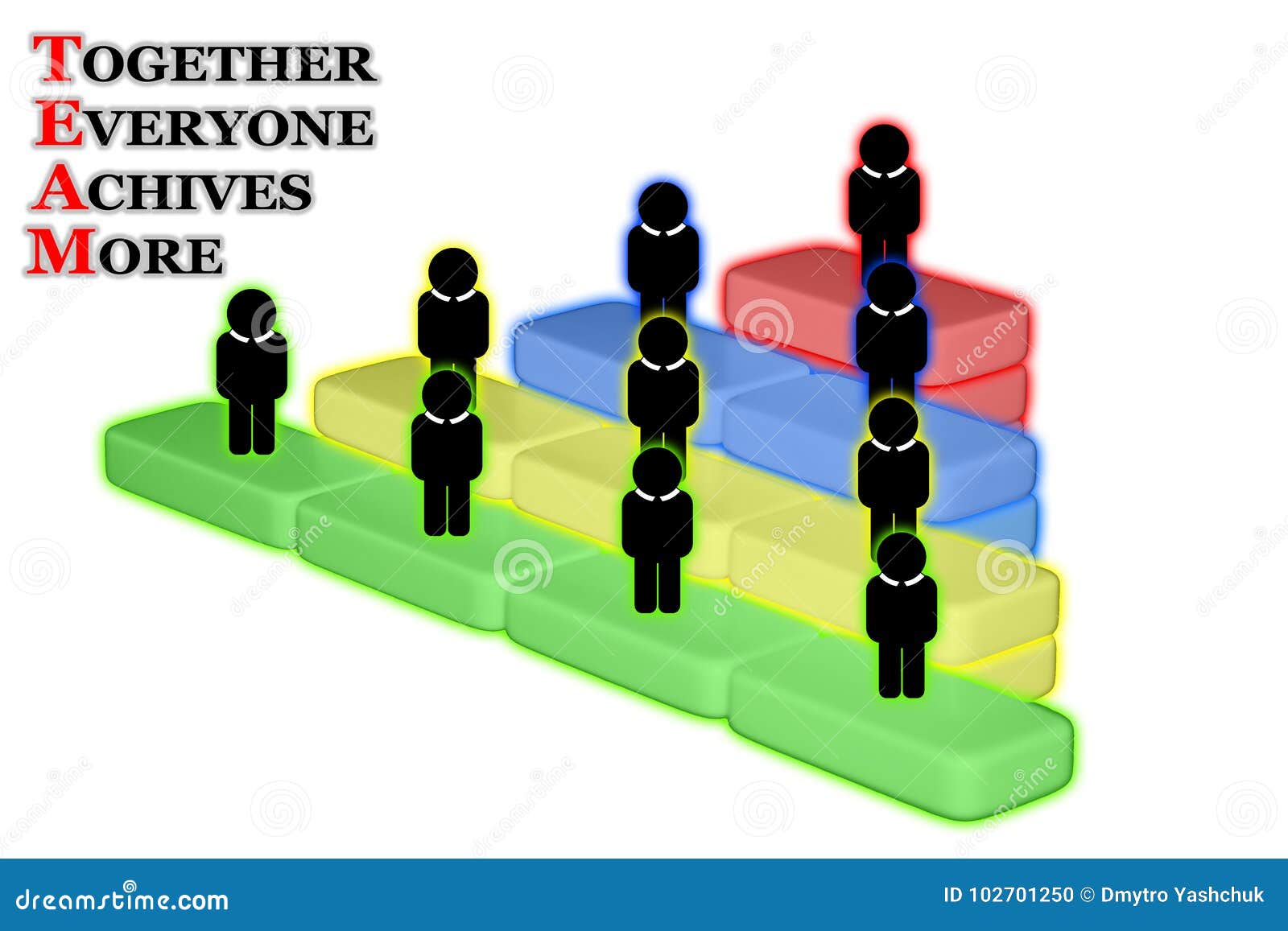Team Building Group Work Concept. Together Everyone Achives More. Stock ...