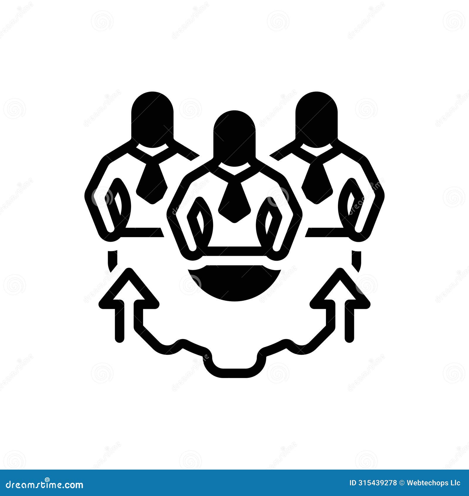 Black Solid Icon for Team Building, Team Bonding and Teamworker Stock ...