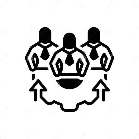 Black Solid Icon for Team Building, Team Bonding and Teamworker Stock ...