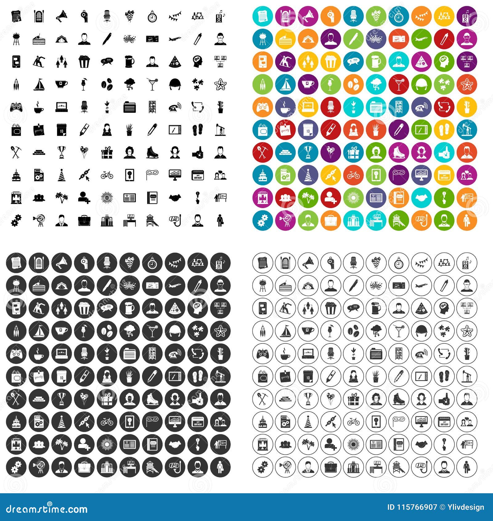 100 Team Building Icons Set Vector Variant Stock Vector - Illustration ...