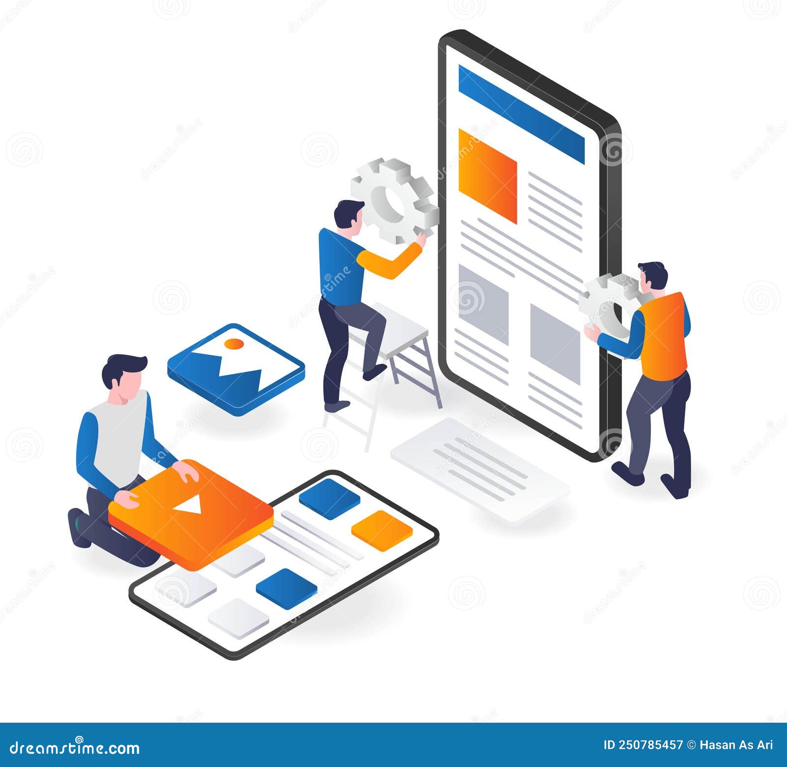 The Team is Building and Maintaining the App Stock Illustration ...