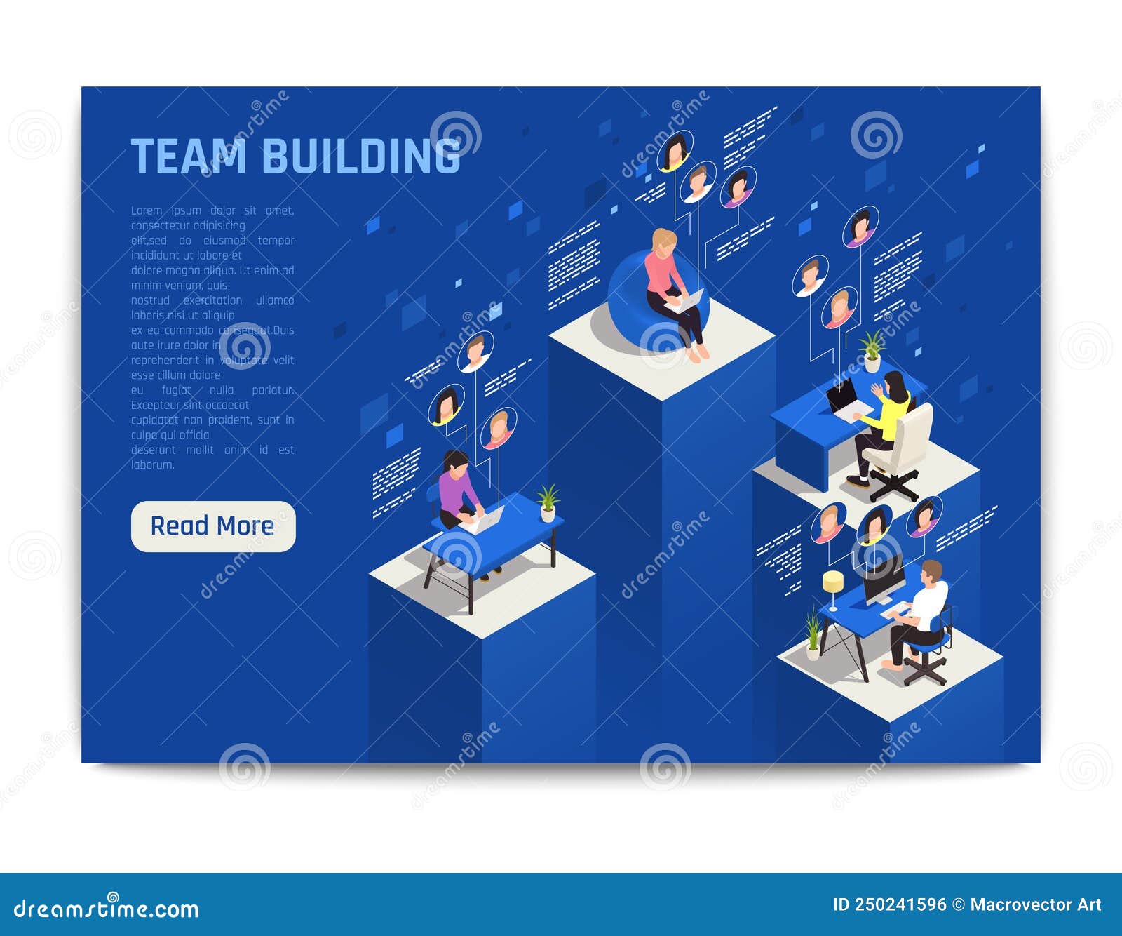 Team Building Online Background Stock Vector - Illustration of document ...