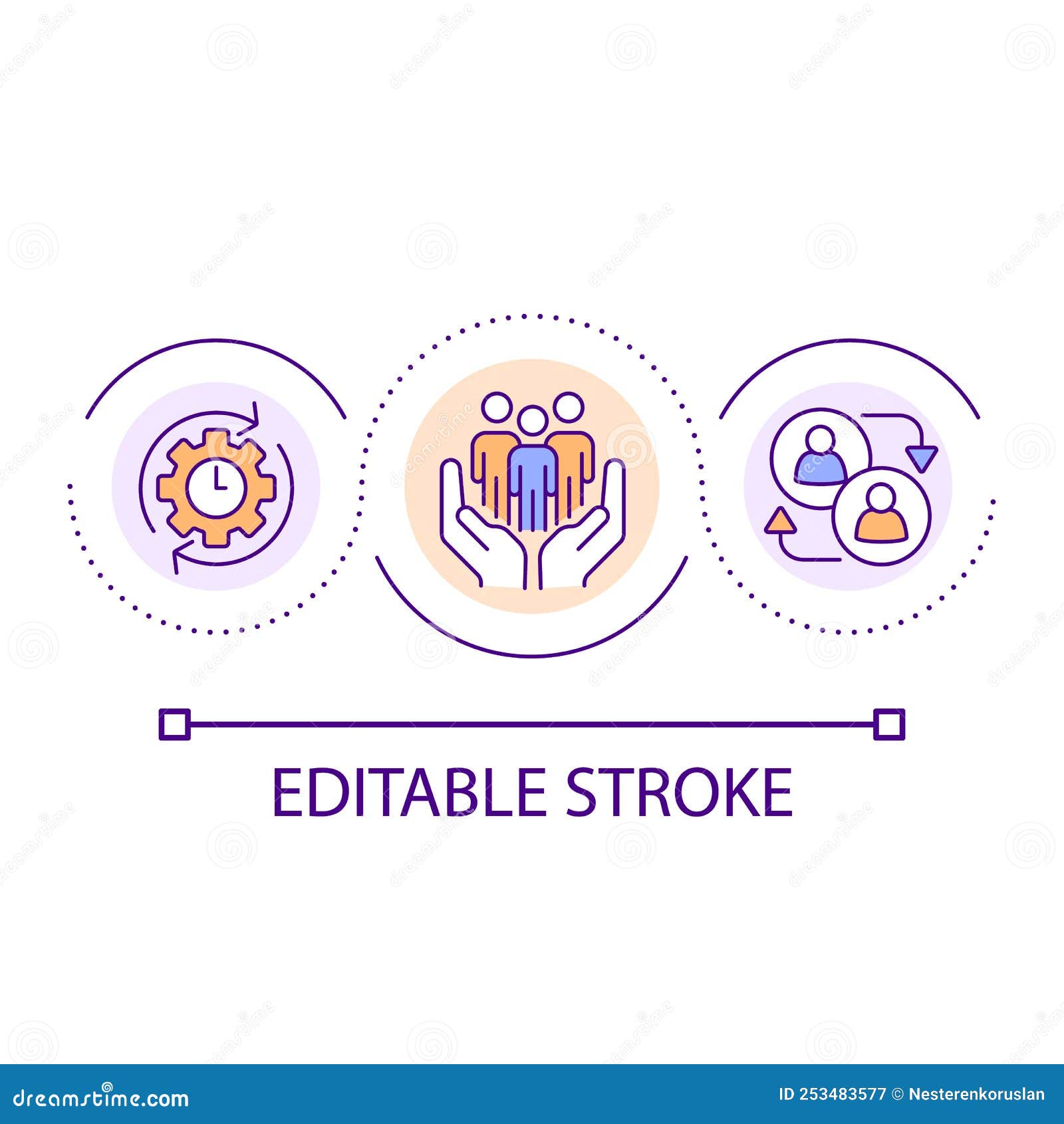 Team Building Progress Loop Concept Icon Stock Vector - Illustration of ...