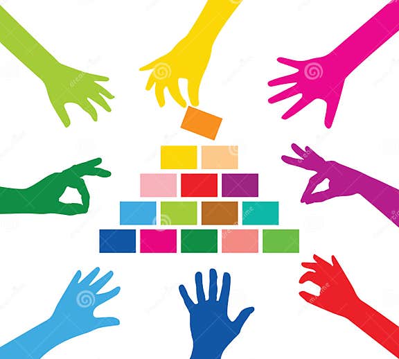 Team building pyramid stock illustration. Illustration of isolated ...