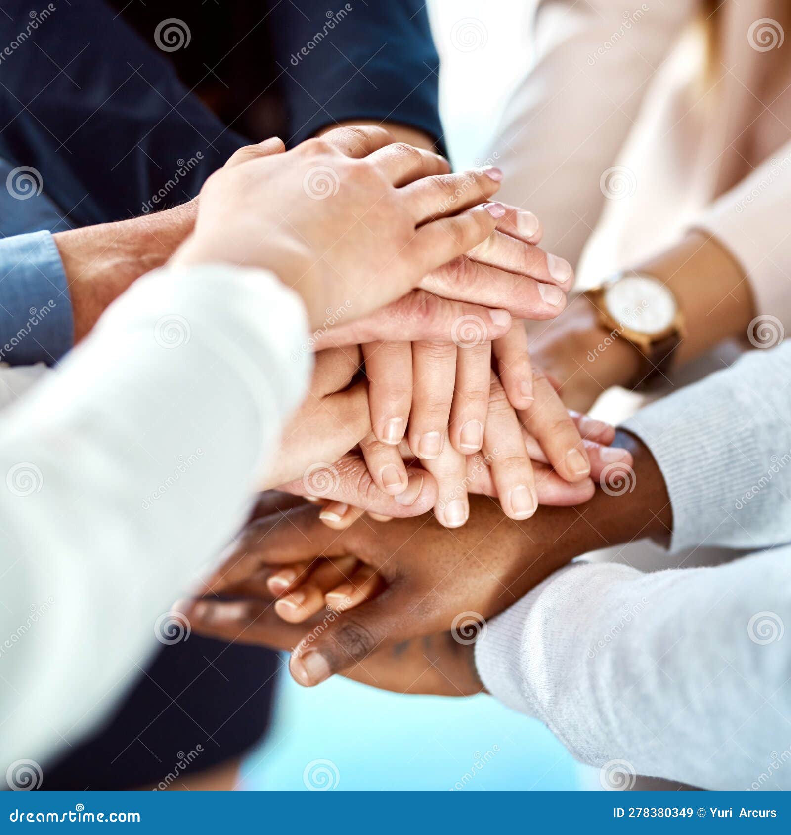 Team Building, Support or Hands of Business People in Stack for ...