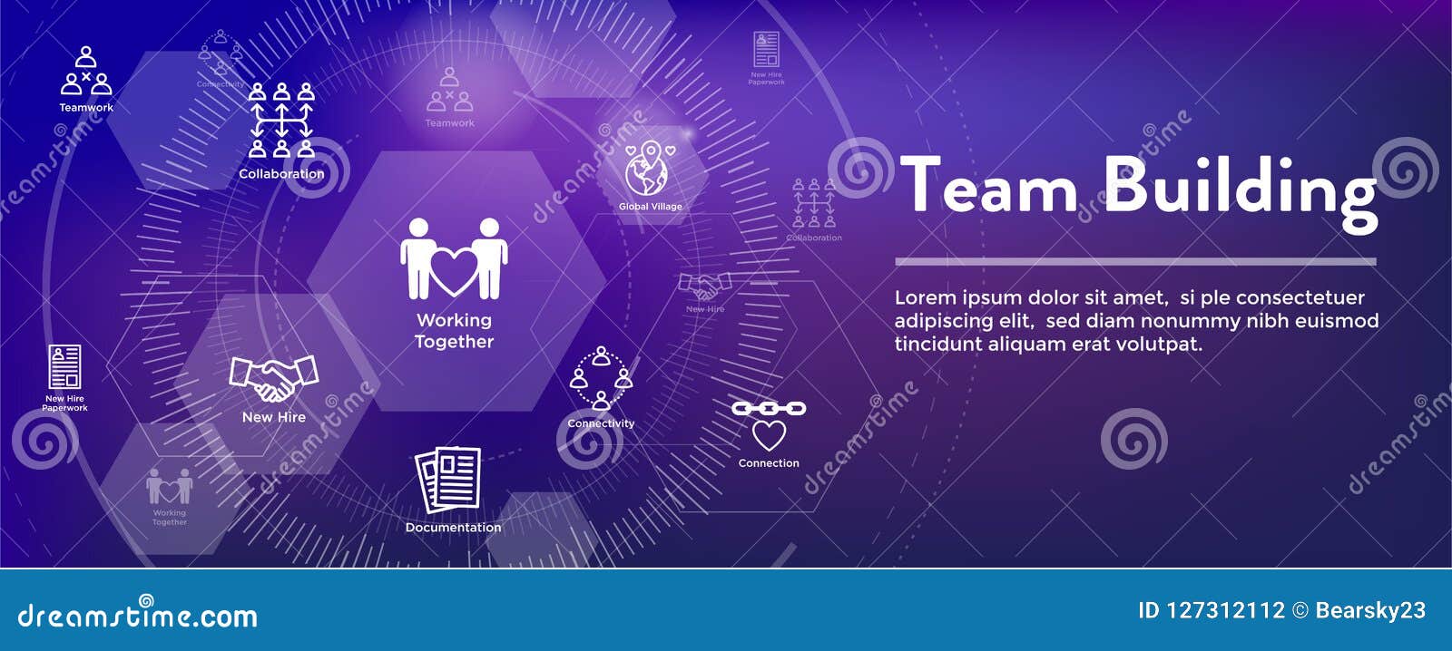 Team Building, Teamwork, - Connectivity Icon Set with Stick Figures and ...