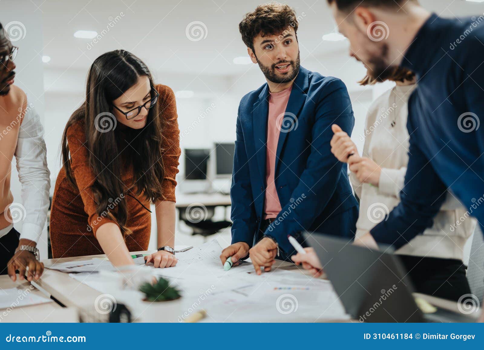 Team of Business Executives Working with Focus on Business Growth and ...