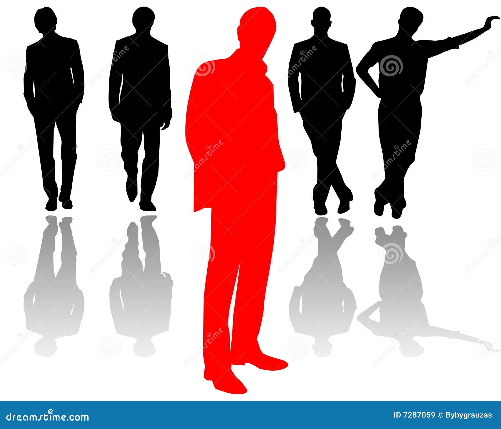Team of Business Men with the Leader in Front Stock Vector ...