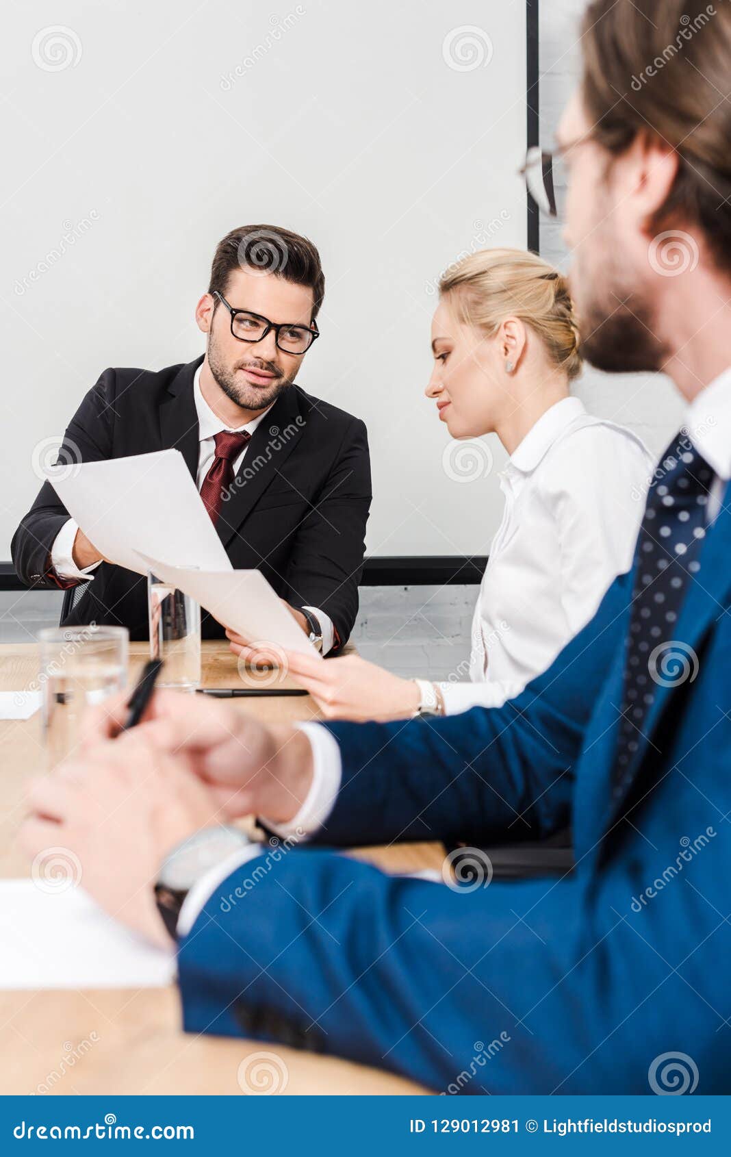 Team of Business Partners Having Conversation Stock Image - Image of ...