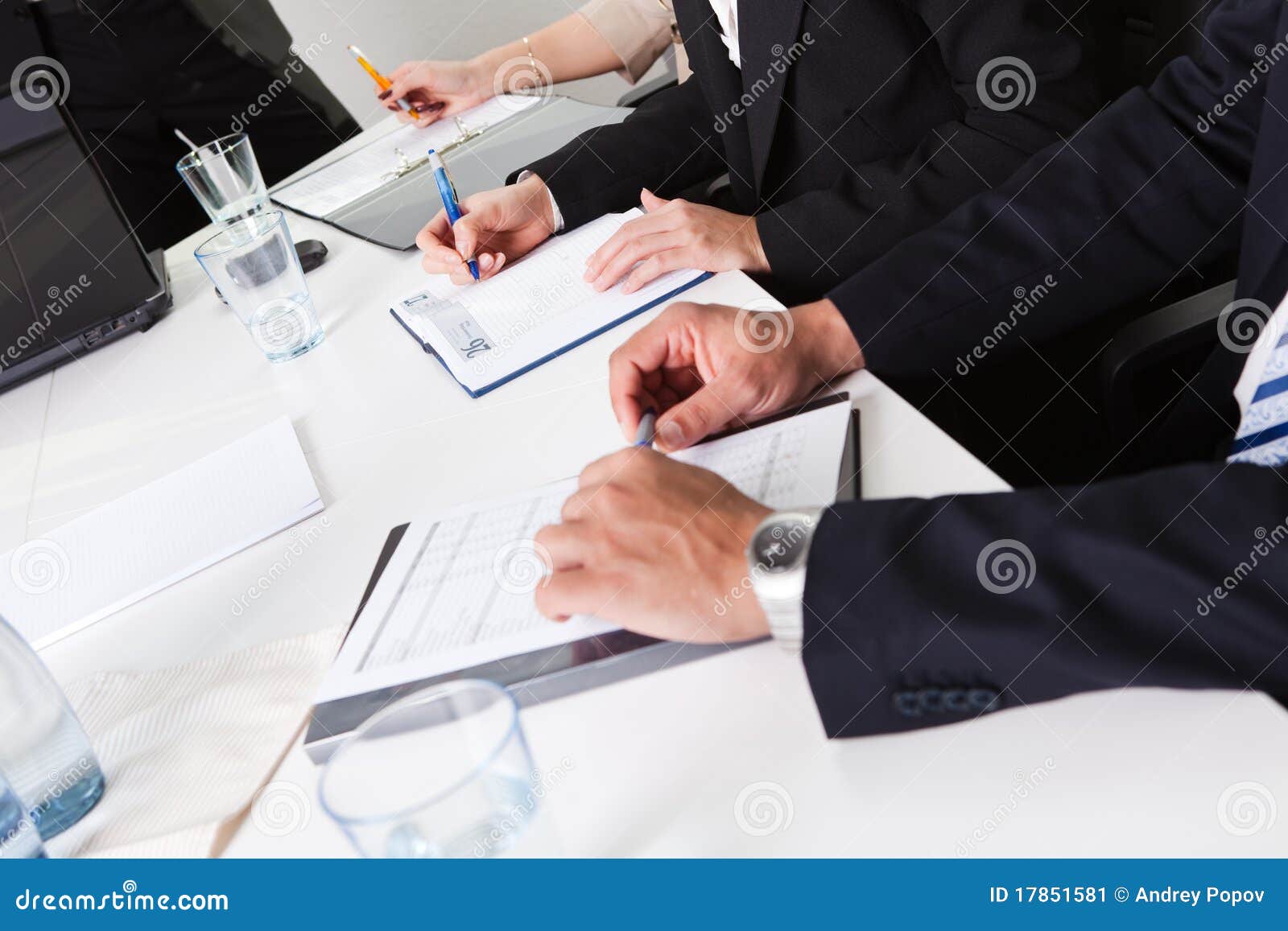 Team of Business People Taking Notes Stock Image - Image of people ...