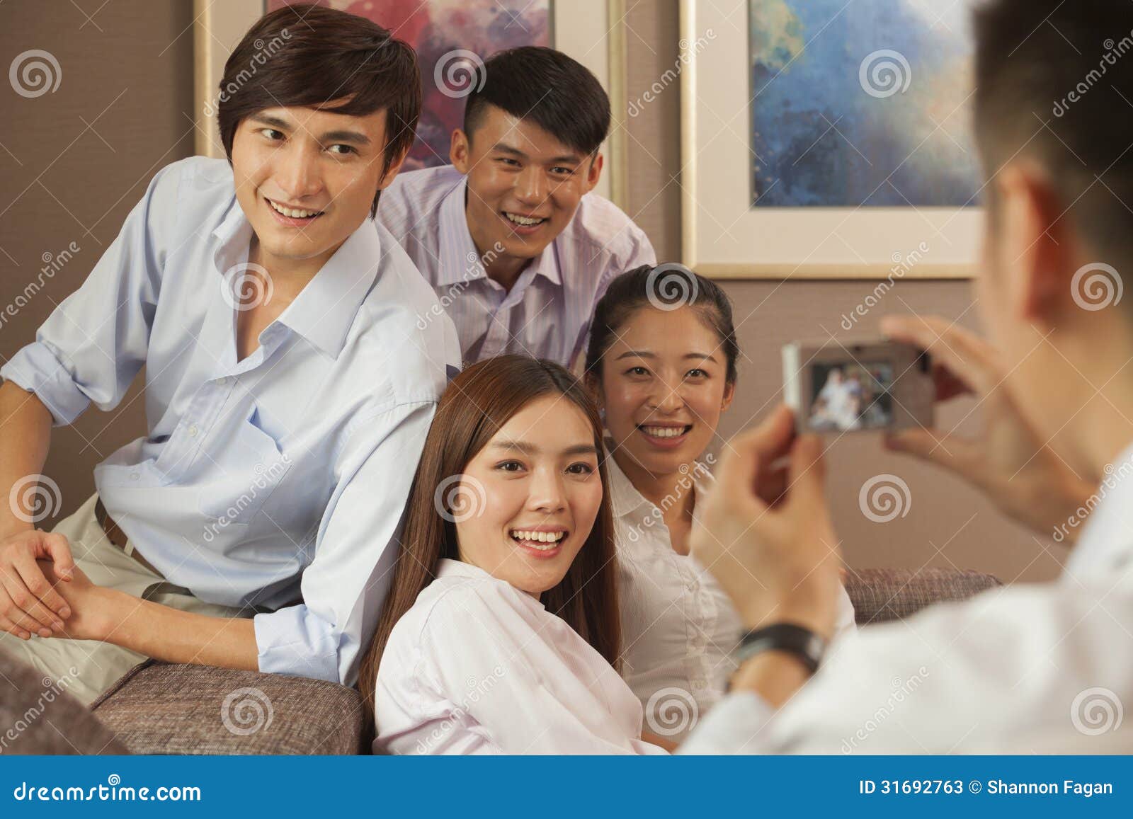 Team of Business People Taking a Picture Stock Image - Image of ...