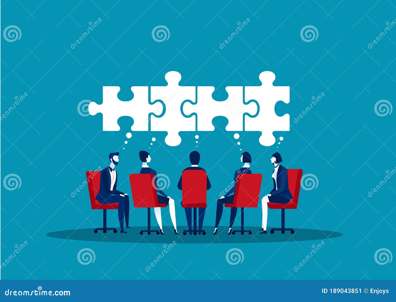 Team Business Sharing Ideas in Office Room Vector Stock Vector ...